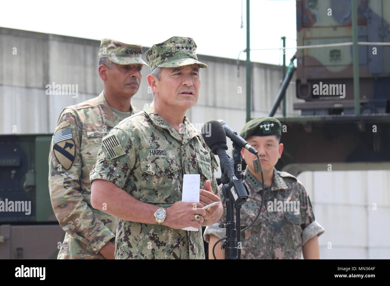 Adm. Harry B. Harris Jr., U.S. Pacific Command commander, spoke at a ...