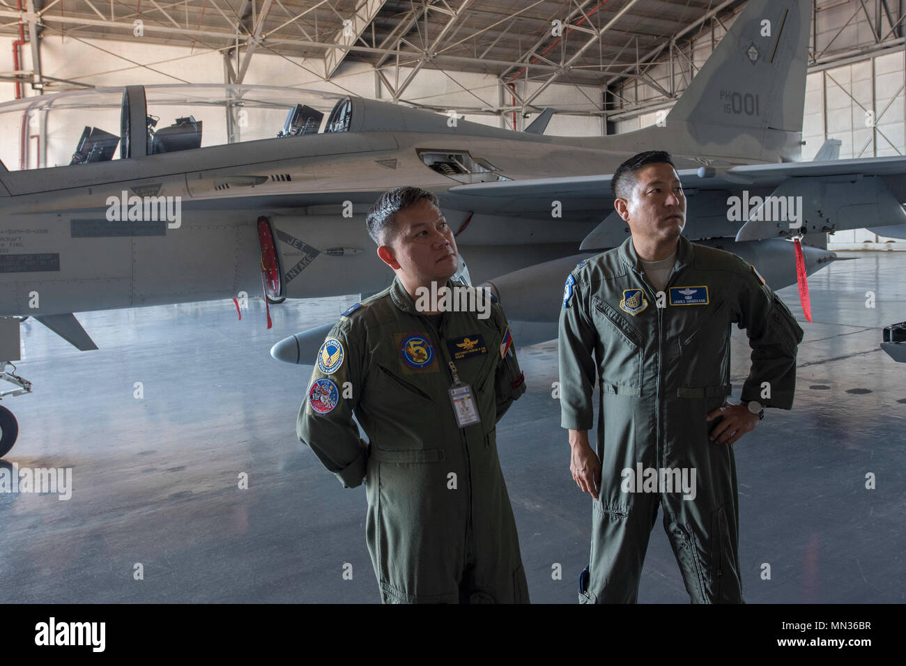 U.S. Air Force Col. James Shigekane, right, 13th Expeditionary Air ...