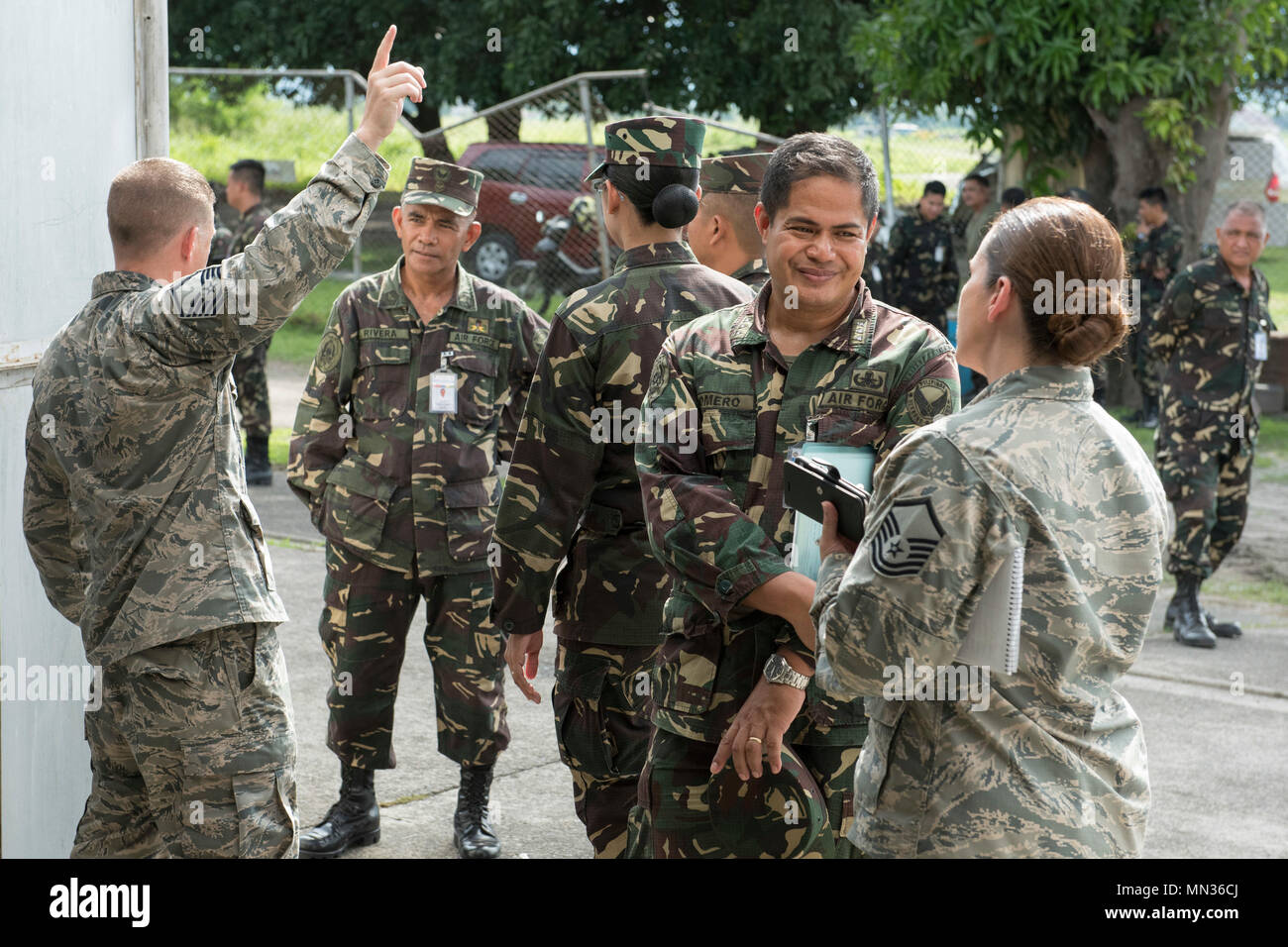 U.S. and Philippine Air Force members discuss munitions-storage ...