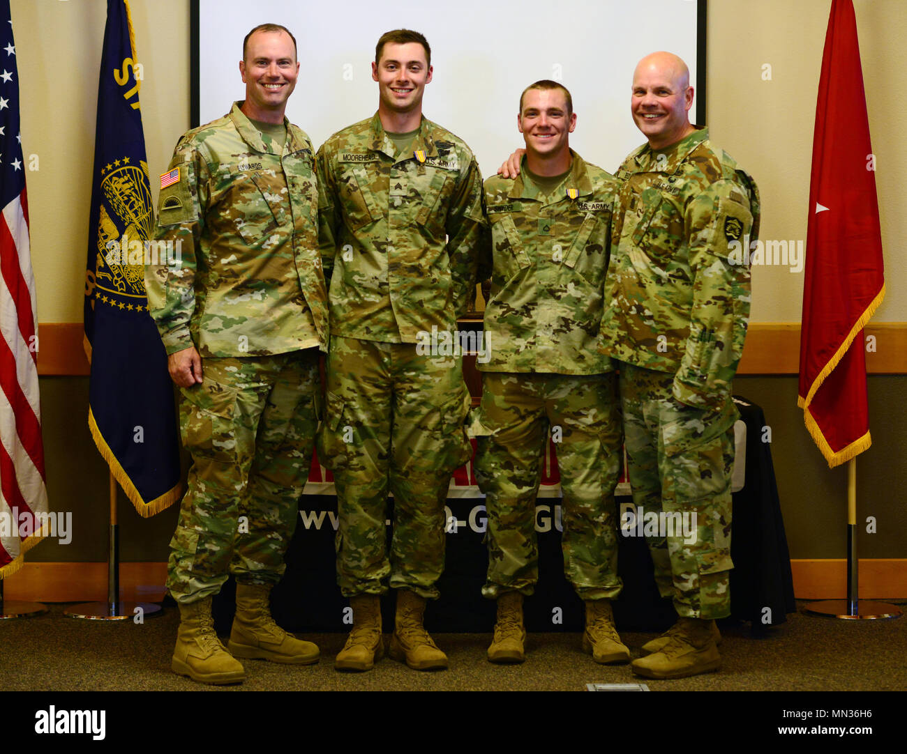 Oregon Army National Guard Brig. Gen. William Edwards (left), Land ...