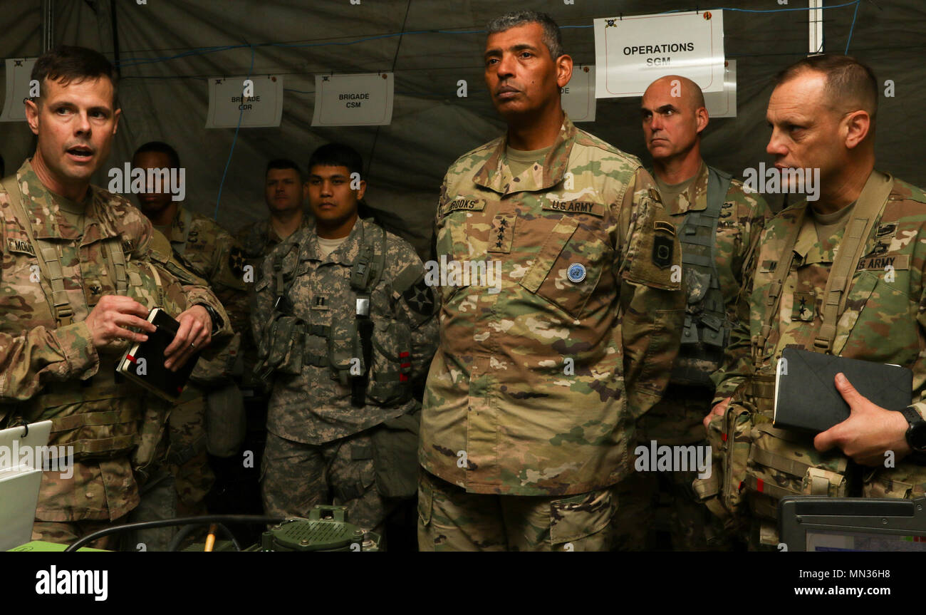 Col. John B. Mountford, left, the 210th Field Artillery Brigade, 2nd ...