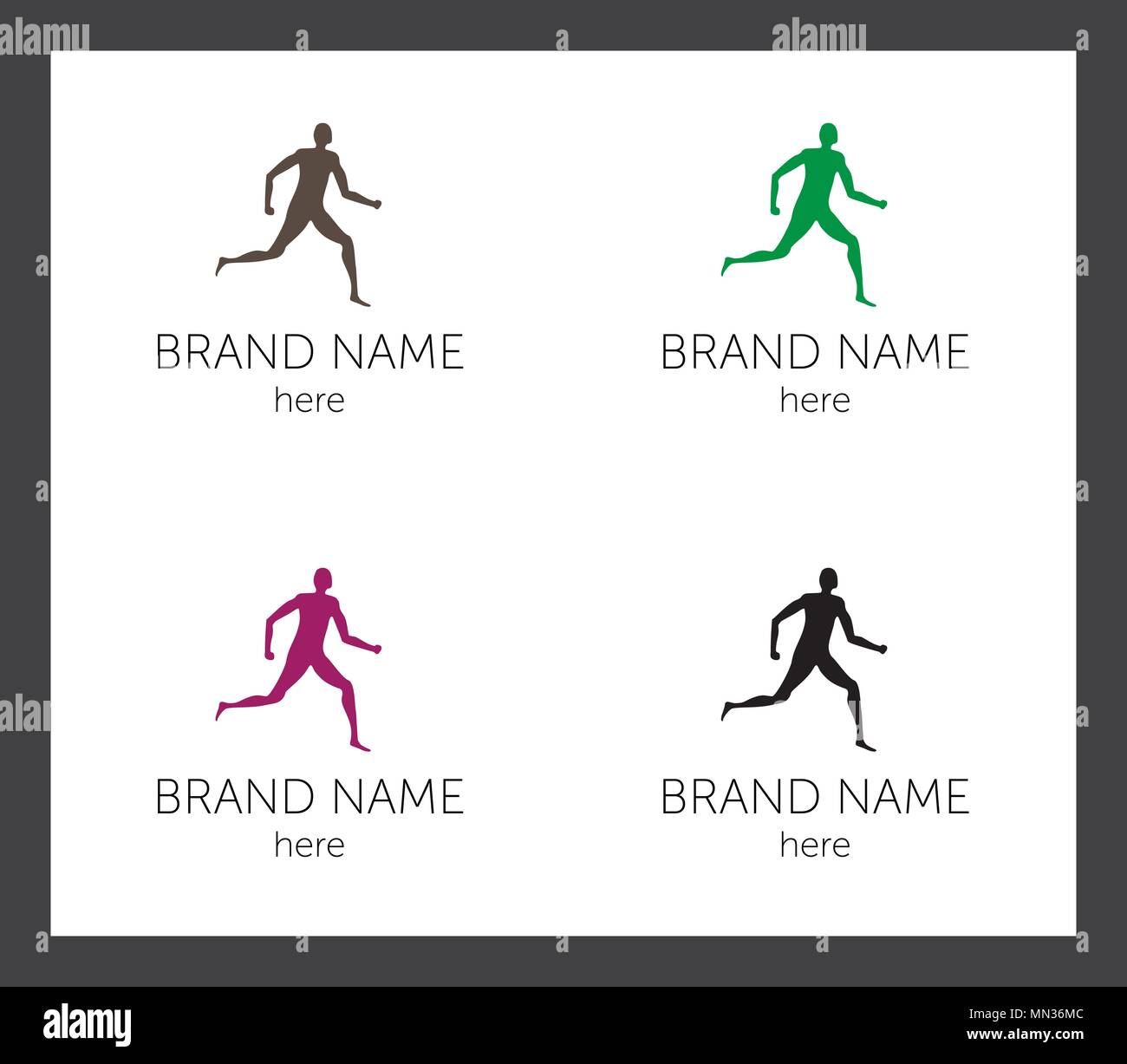 Silhouettes of running man in different colors for company logo Stock ...