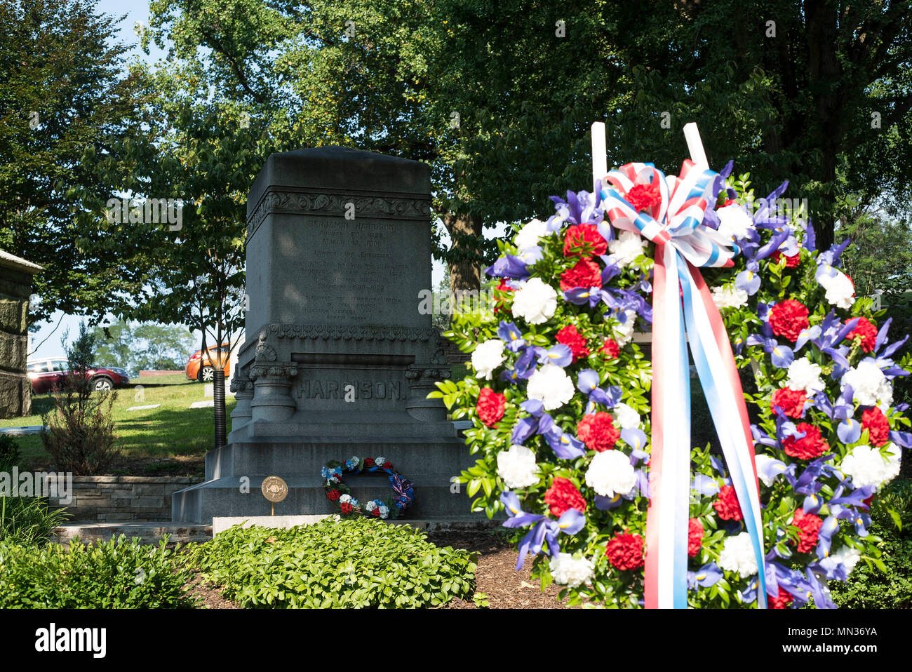Memorial site of President Benjamin Harrison Stock Photo - Alamy