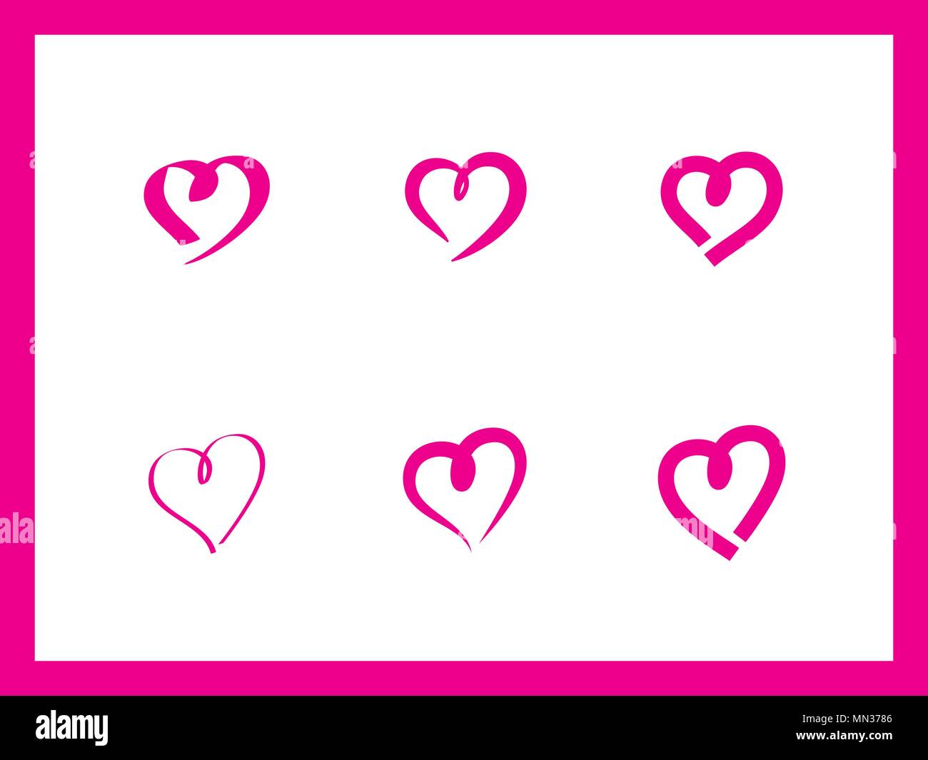 Set of vector pink hearts isolated Stock Vector Image & Art - Alamy