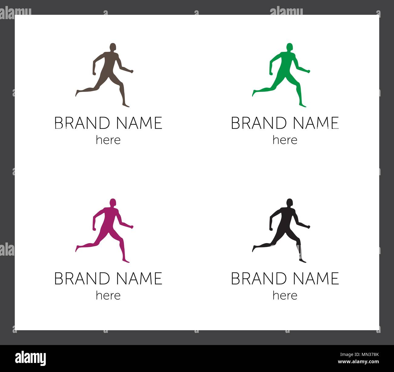 Silhouettes of running man in different colors for company logo Stock ...
