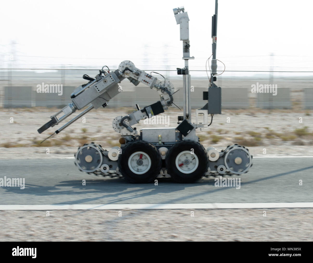 A Remotec ANDROS F6A heavy-duty robot with the 379th Expeditionary ...
