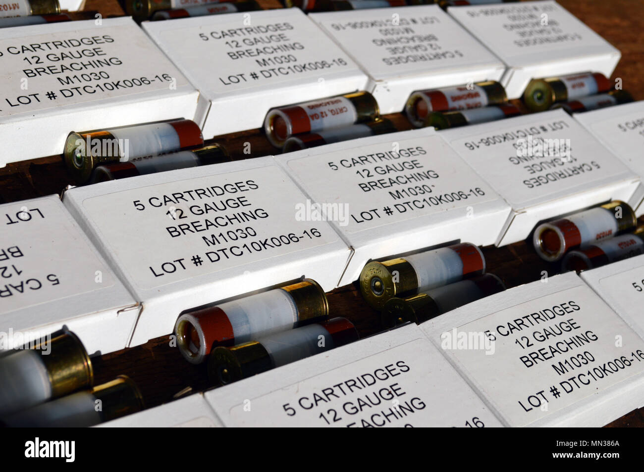 Shotgun breaching cartridges ready for use for door breaching at ...