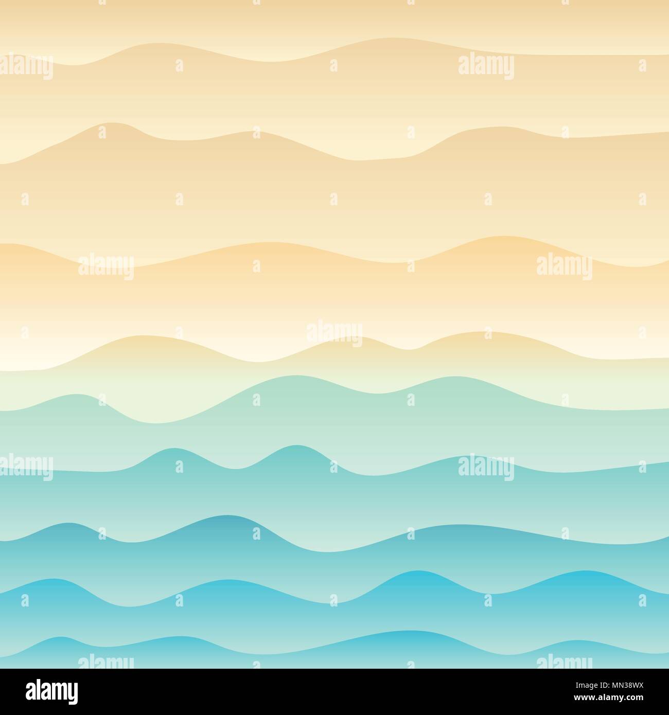 Tropical beach and wave blue sea background. Vector illustration Stock ...