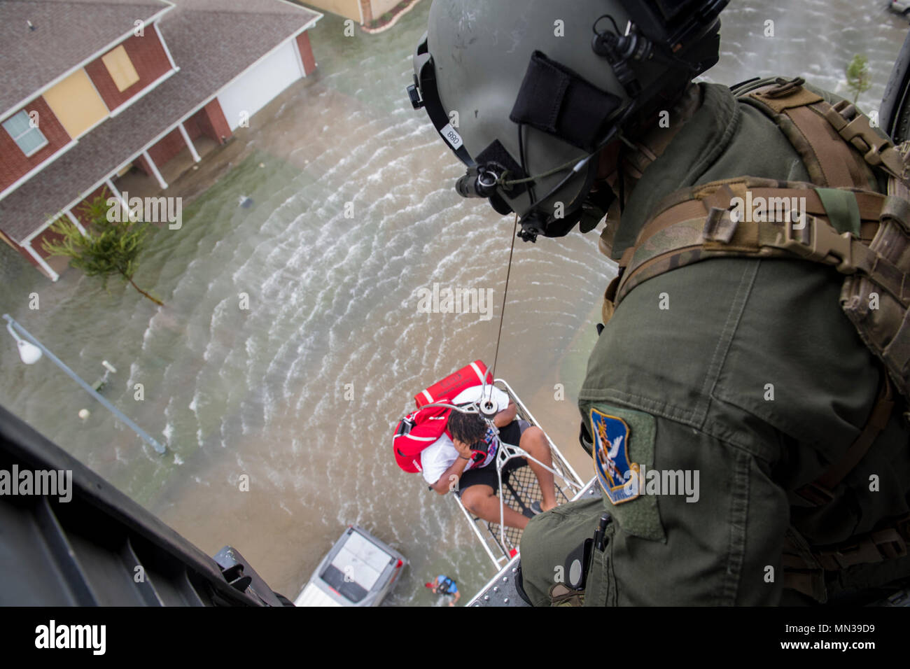 A special missions aviator from the 41st Rescue Squadron, watches as he ...