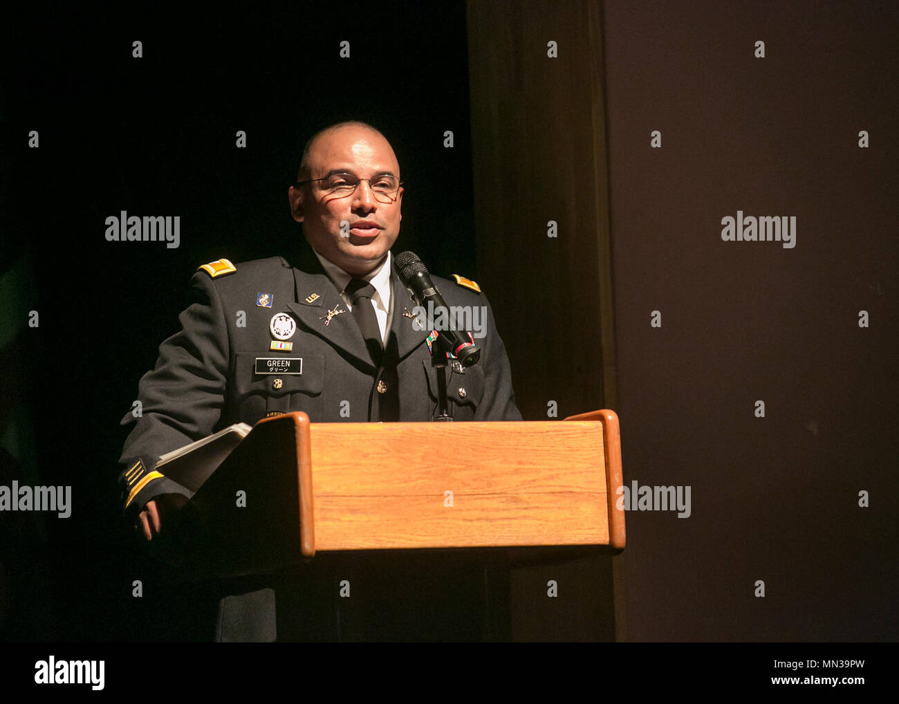 Col. Darrell Green, commander of 1st Corps (Forward), delivers his ...