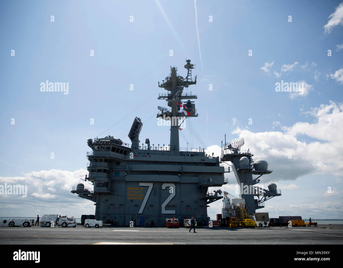 170830-N-FB291-0257 NORFOLK, VA (August 30, 2017) The superstructure of ...