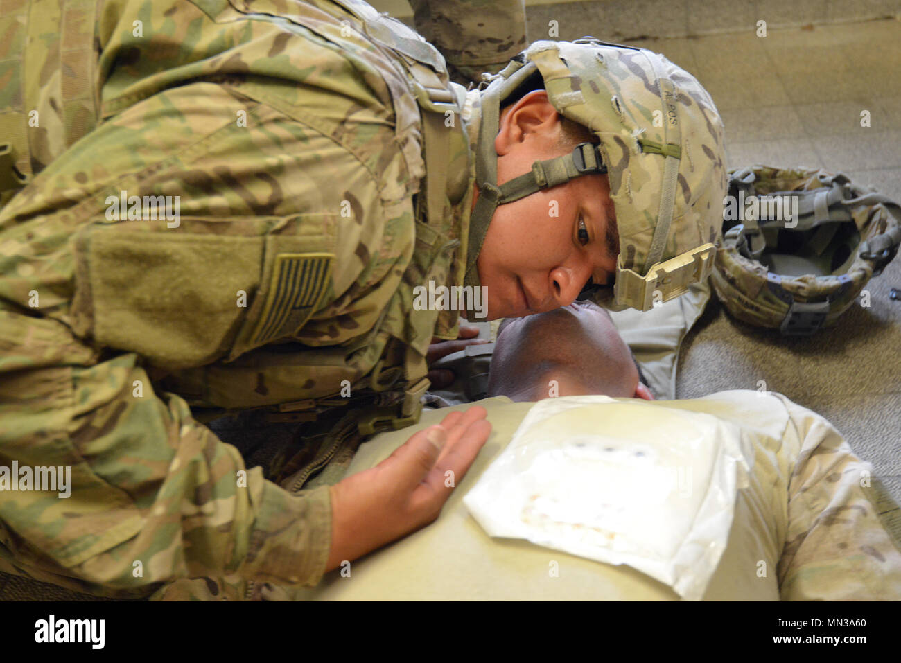 U.S. Army Spc. Daivik Mitchell with 588th Brigade Engineer Battalion ...