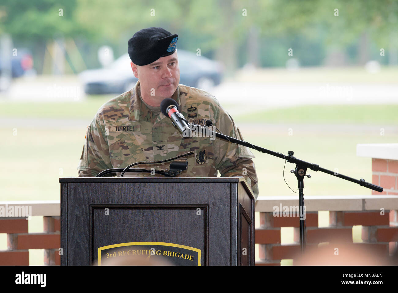 COL Wayne Hertel addresses the audience during the 3rd Recruitng ...