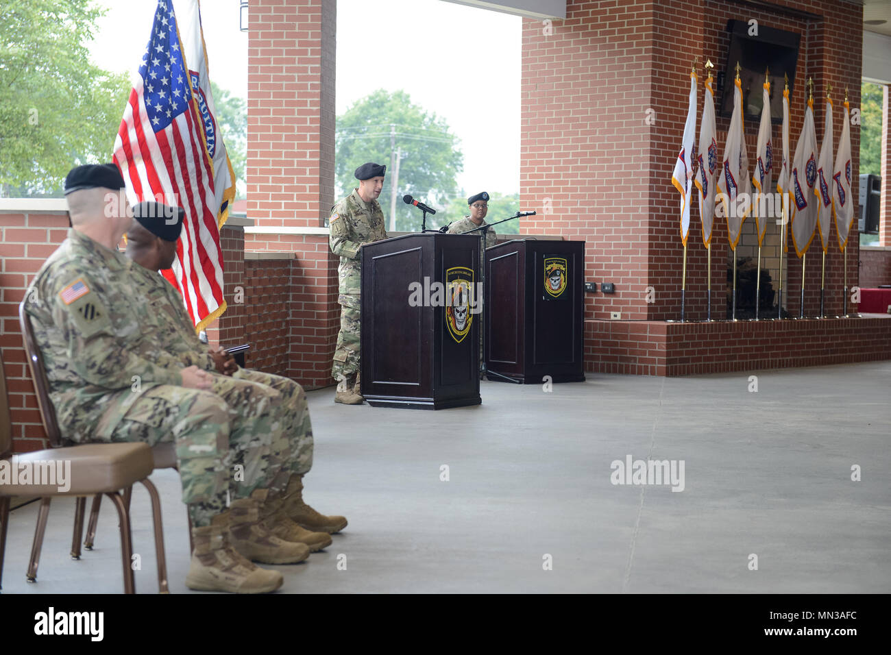 Incoming brigade CSM Kevin Razon addresses the audience during the 3rd ...