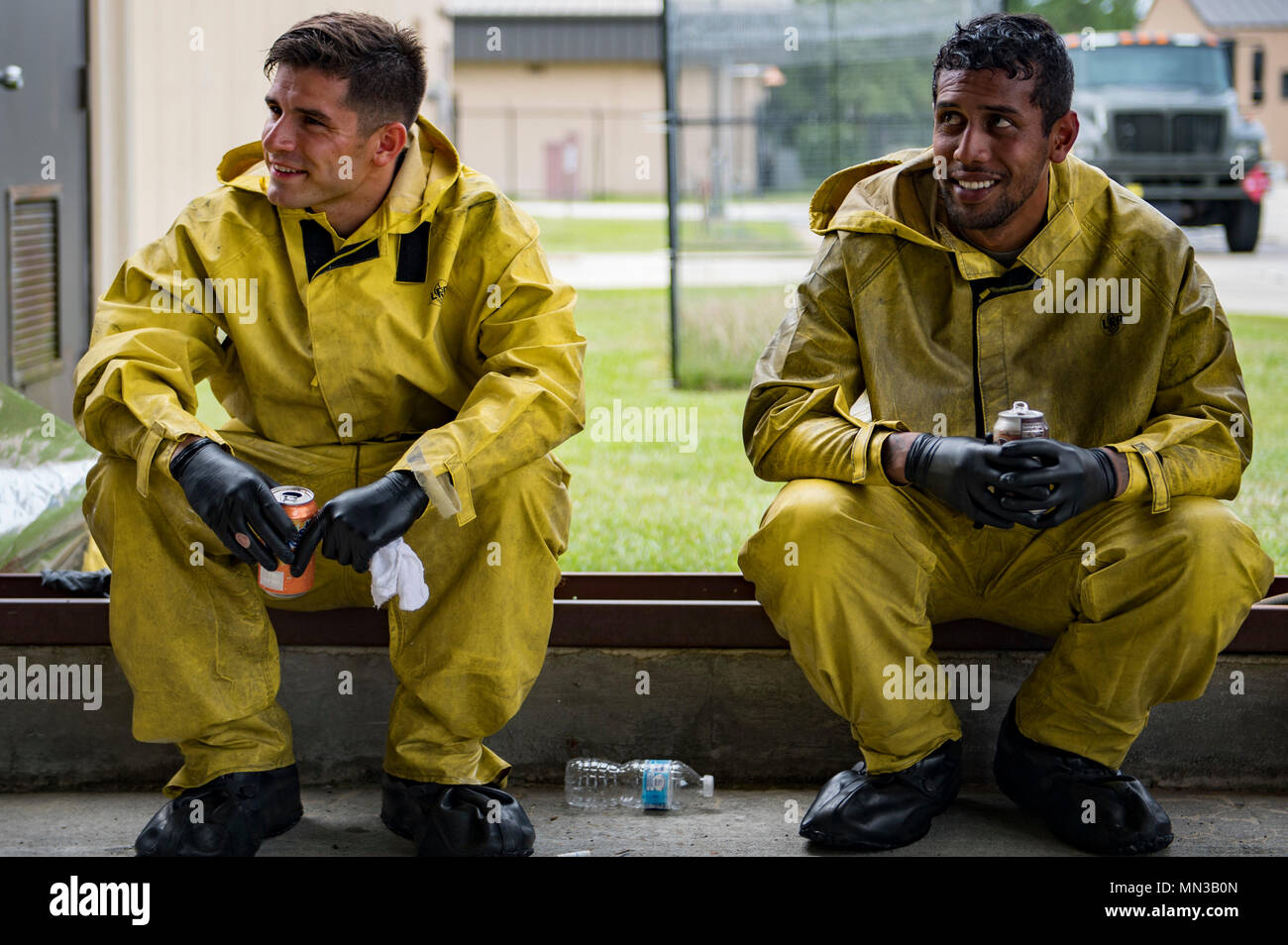 Airman 1st Class Jake Dromgold, left, and Senior Airman Daniel Ioane ...