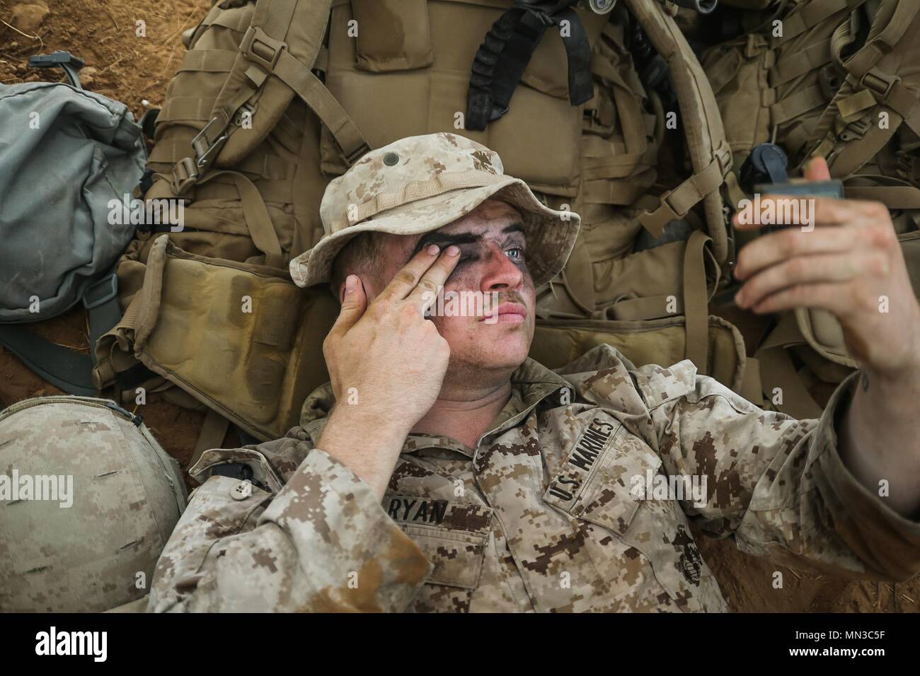 U.S. Marine Corps Lance Cpl. Noah Ryan, a rifleman with 1st Light Armored Reconnaissance ...