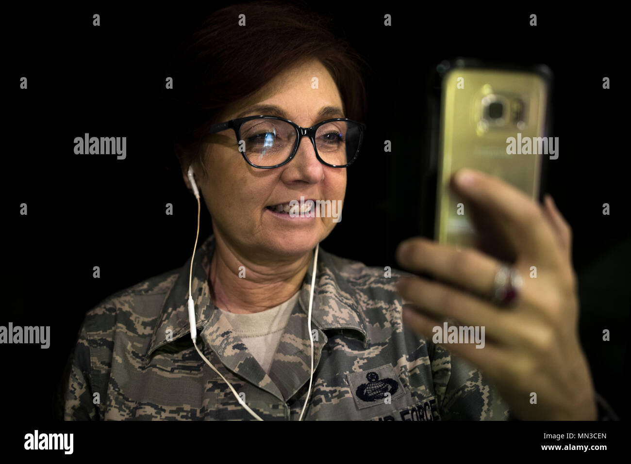 U.S. Air Force Master Sgt. Sheri Burkes, deployed as a augmentee for ...