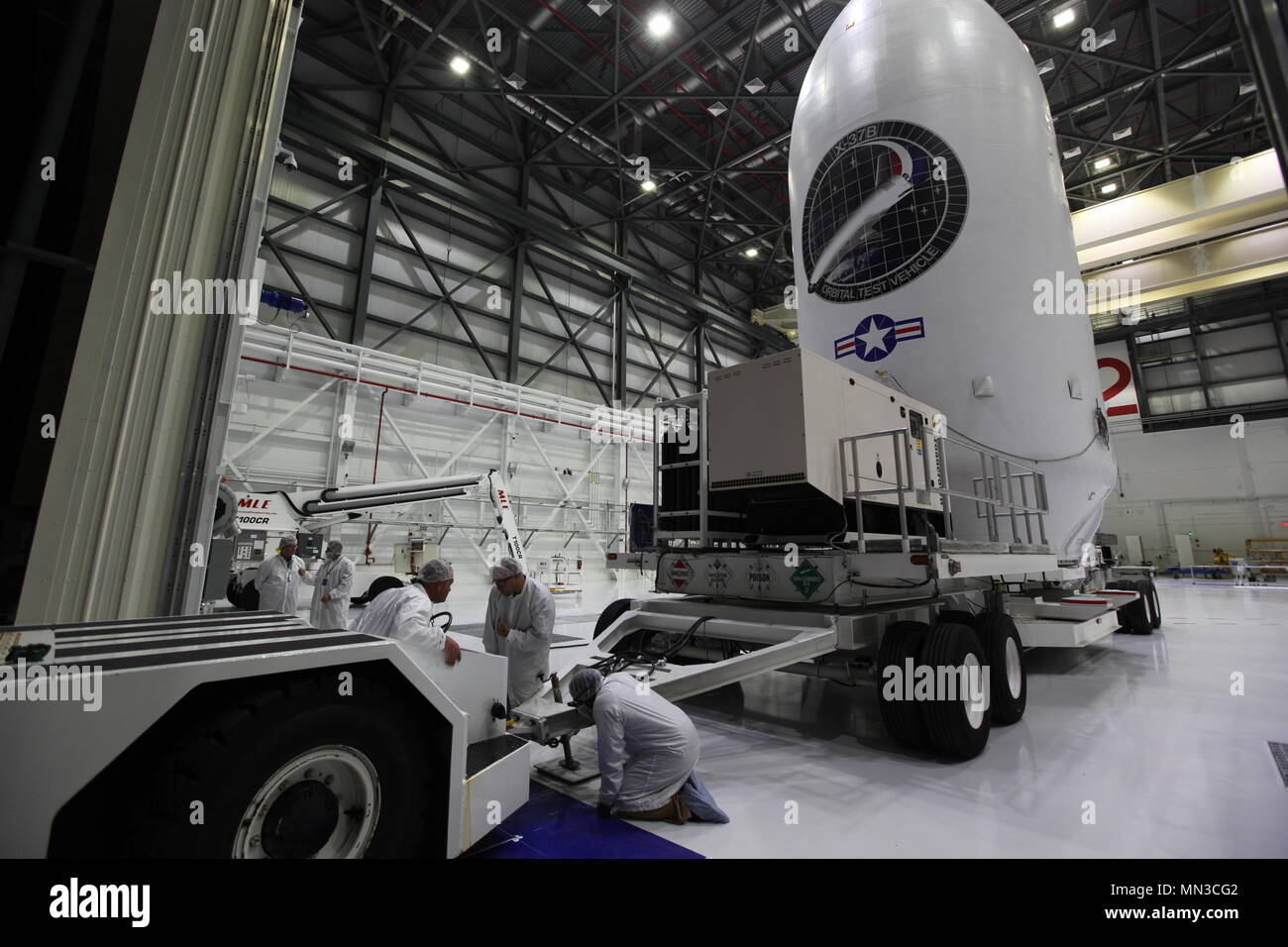 The X-37B Orbital Test Vehicle (OTV-5) is being staged in preparation ...
