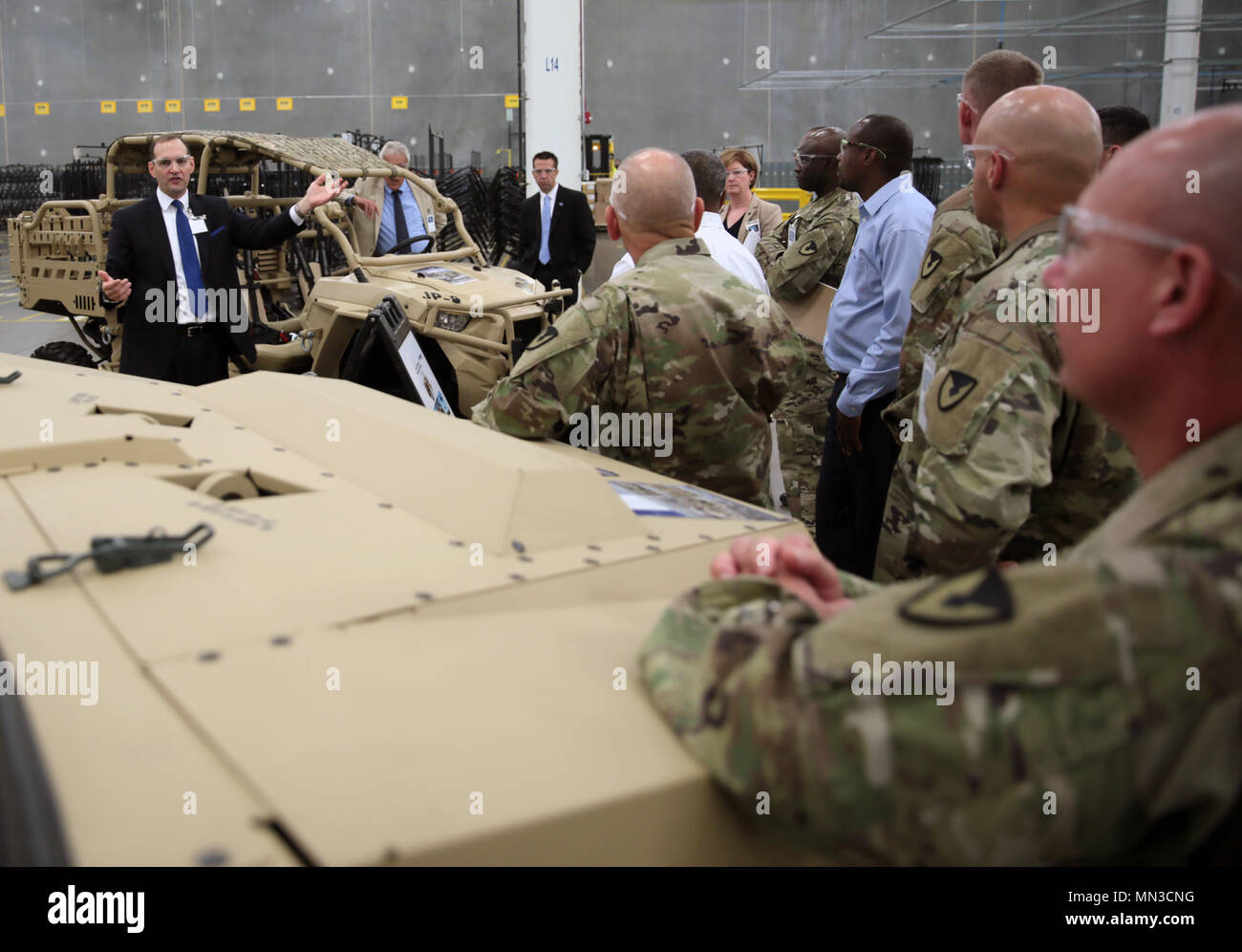 John Olson, Polaris Government and Defense Vice President demonstrates ...