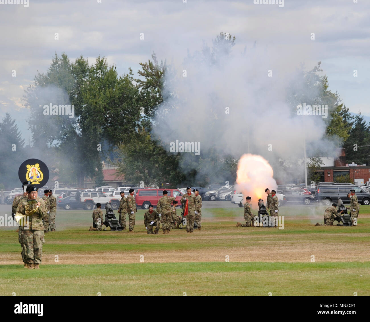 Cannons being fired at the August 18th Centennial Celebration of ...