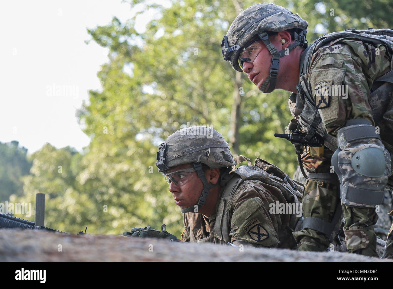 U.S. Army 1st Lt. Jacob Brodman and Spc. Jose Flores, assigned to the ...