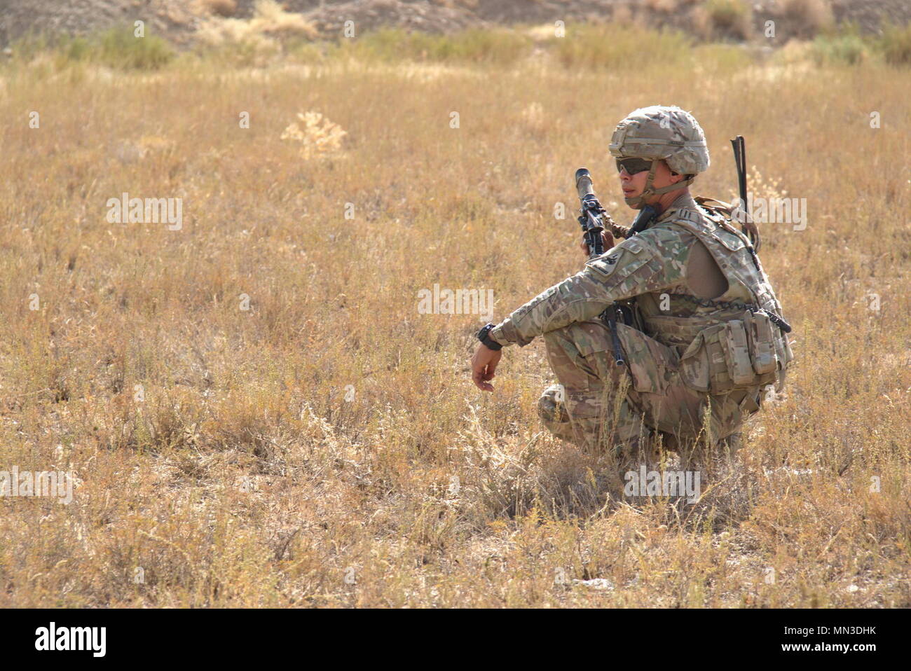 A U.S. Army Soldier with 6th Squadron, 1st Cavalry Regiment maintains ...