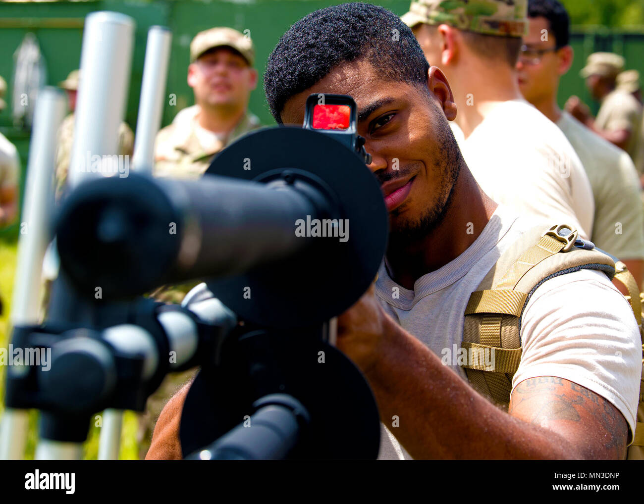 Senior Airman Johnny Hillary, fire team member from the 823d Base ...