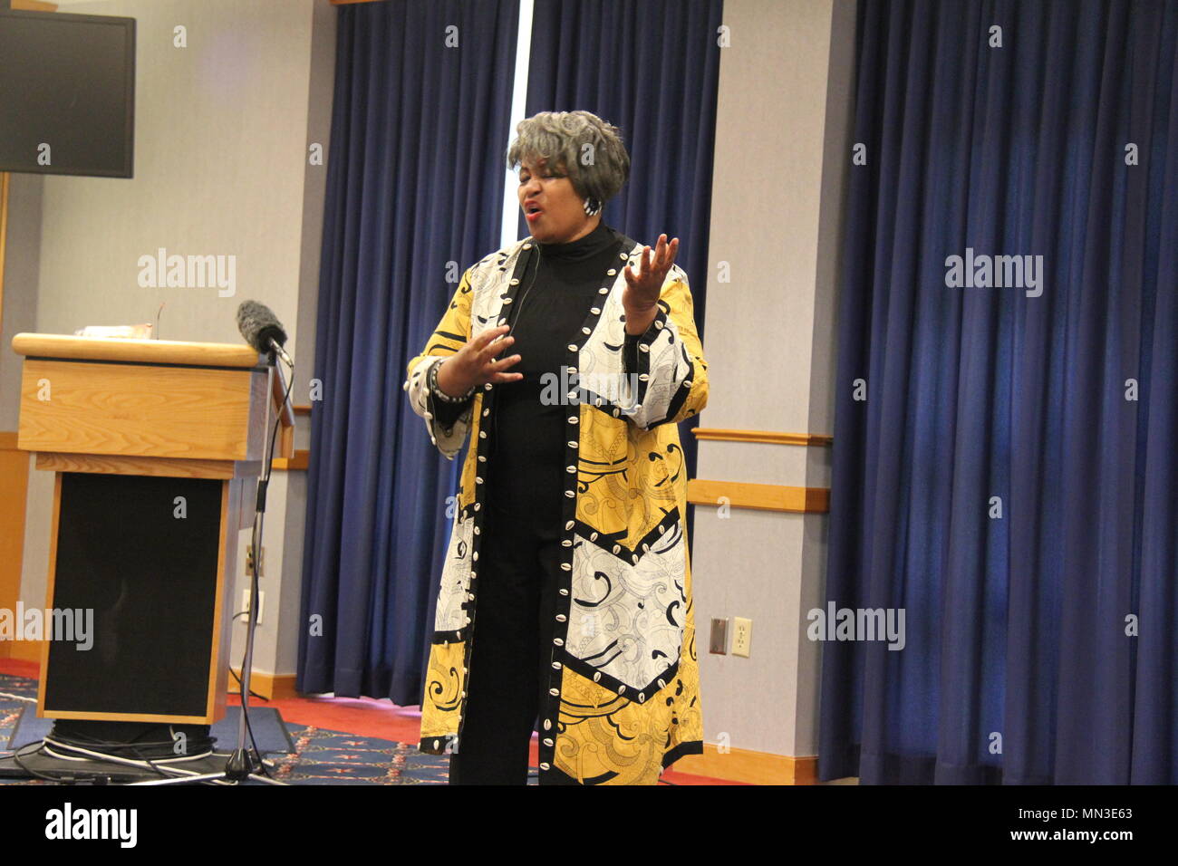 Guest speaker Hester J. Moore gives her presentation to community ...