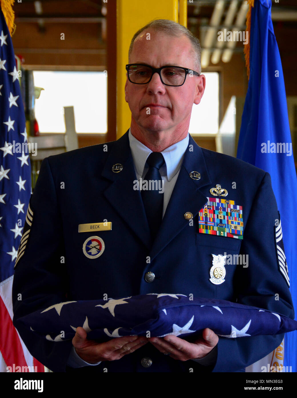 Chief Master Sgt. Michael D. Beck, 349th Civil Engineer Squadron fire ...
