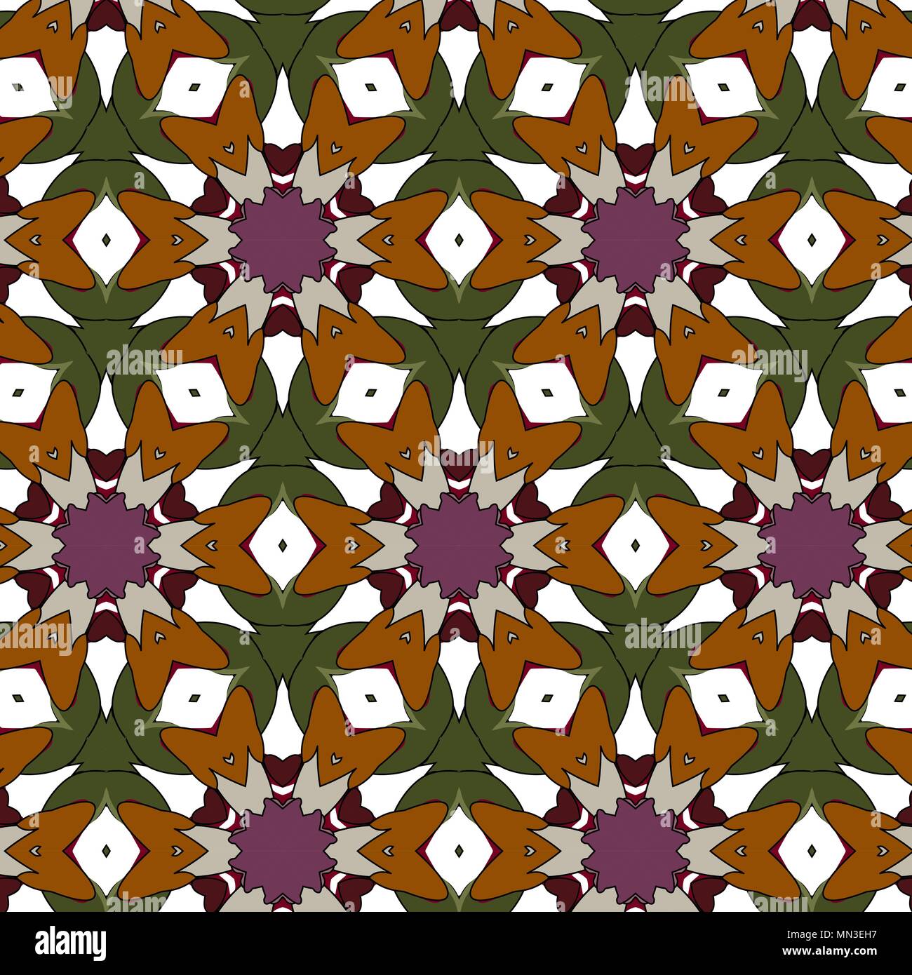Village floral folk pattern of interwoven flowers and leaves. Vintage ...