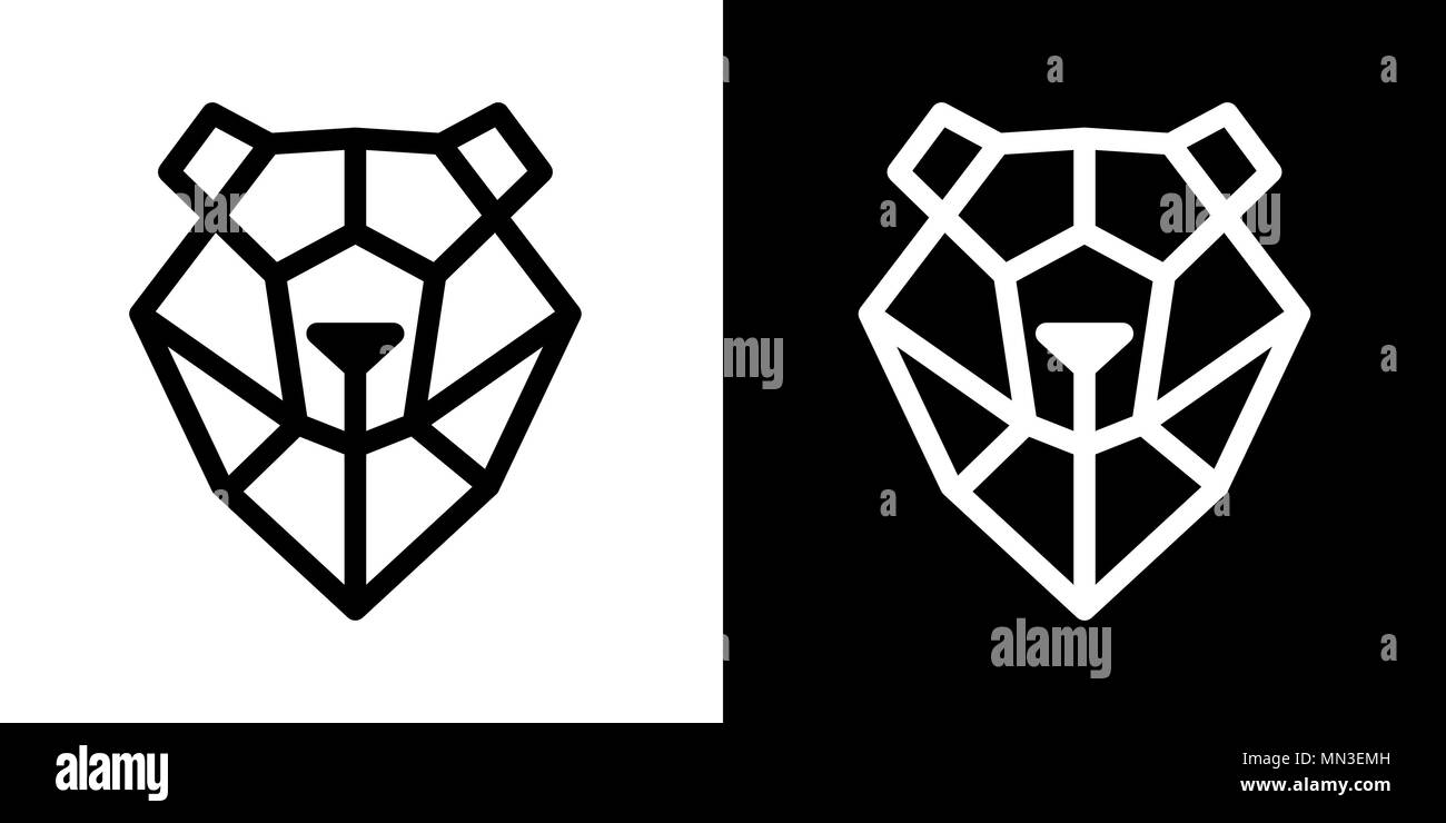 head of bear from triangles for logo or coat of arms. vector set Stock ...