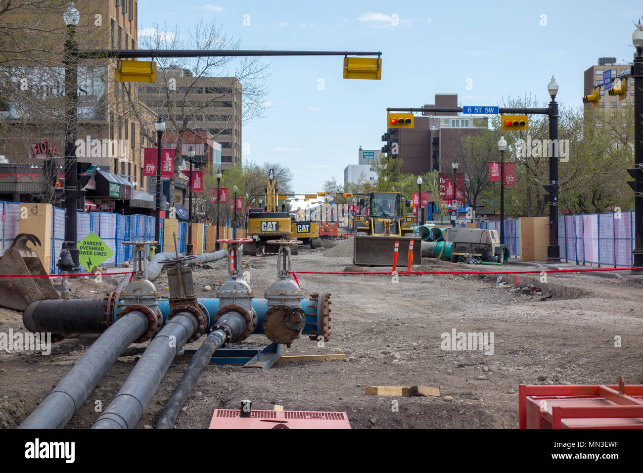 Pumps to control the ground water table during line replacement on 17th ...