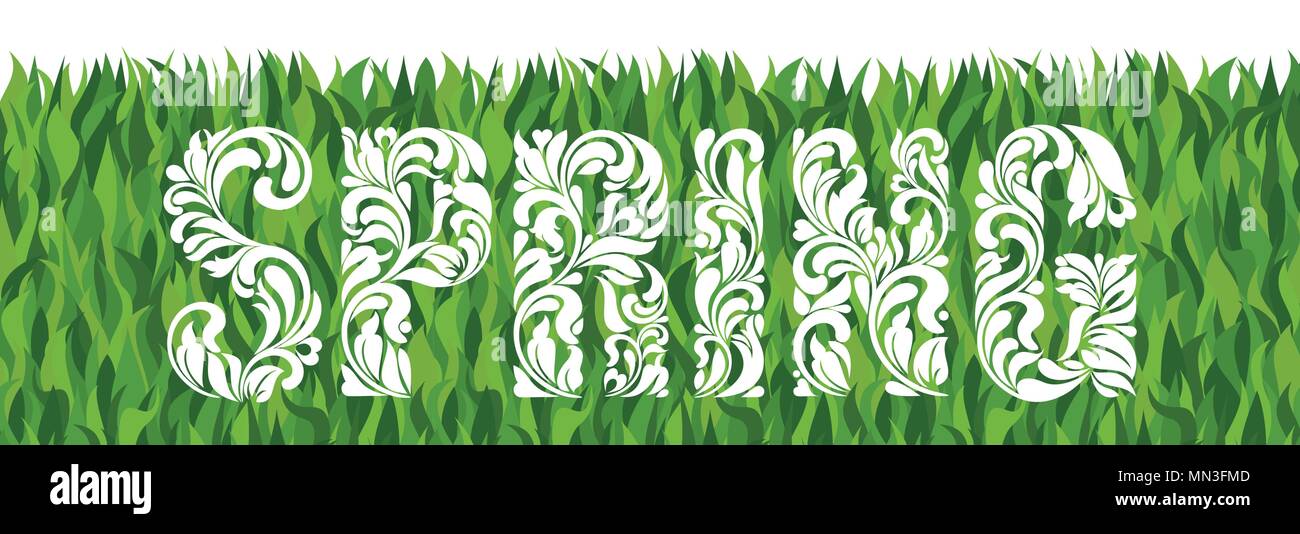 Grass font Stock Vector Images - Alamy