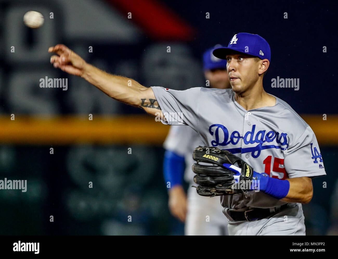 Austin Barnes de dodgers, durante el partido de beisbol de los Dodgers ...