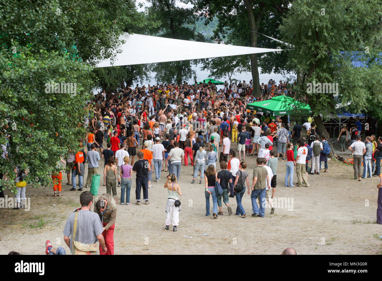 Dance arena in the campsite at the exit festival 2005, Novi-Sad Serbia ...