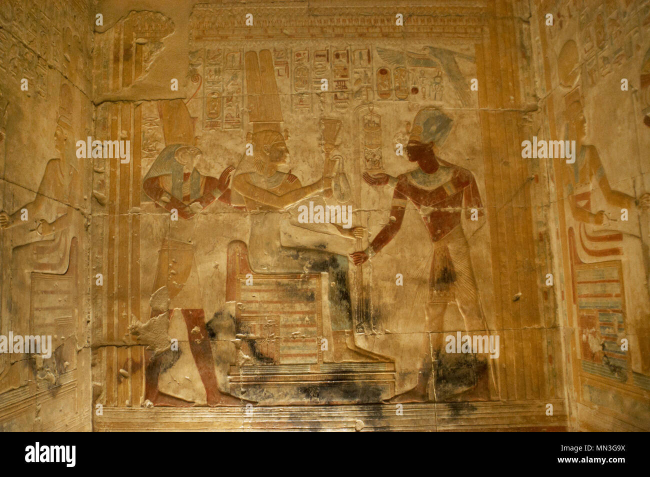 Egypt. Abydos. Temple of Seti I. New Kingdom. 19th Dynasty. Relief with ...