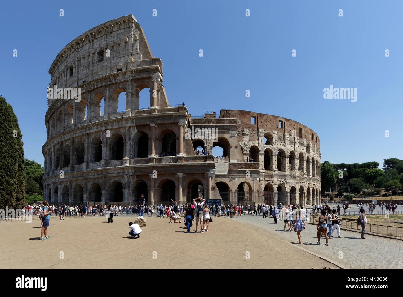 The exterior of the Colosseum which is one of ancient Rome's greatest ...