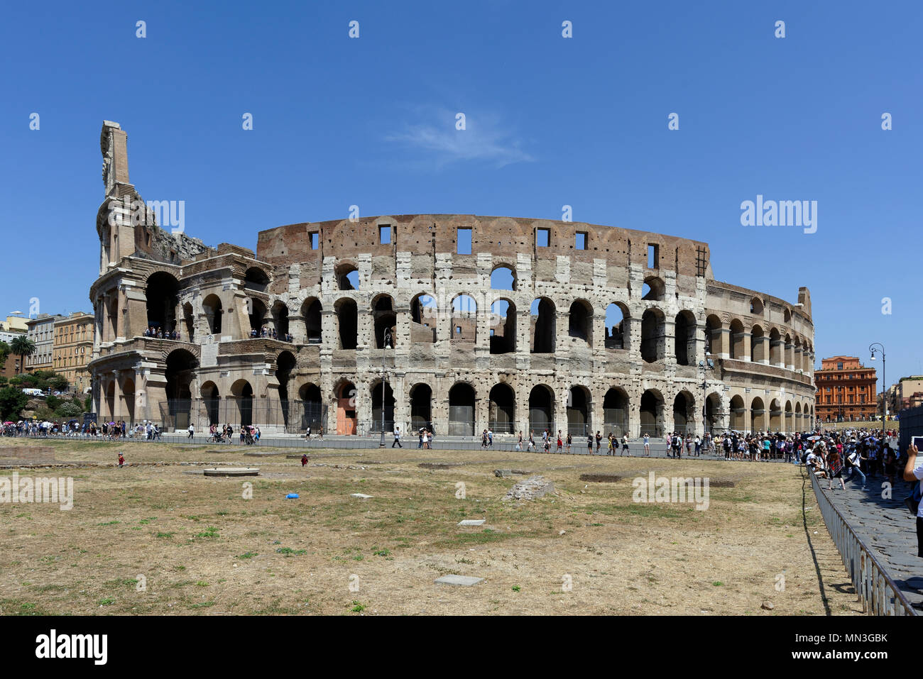 The exterior of the Colosseum which is one of ancient Rome's greatest ...