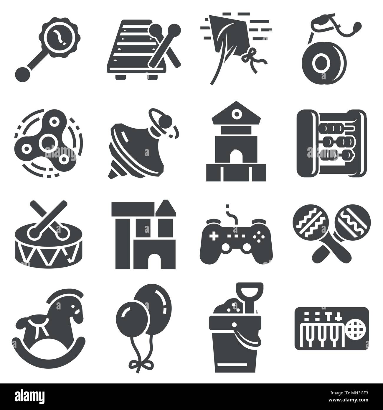 Vector toys icon collection set - silhouette illustration Stock Vector ...