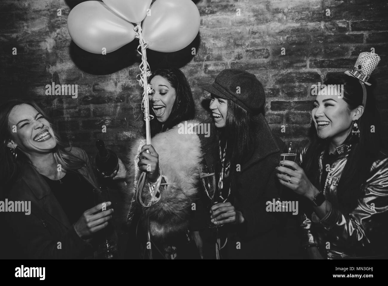 Beautiful Women Out Together Black and White Stock Photos & Images - Alamy