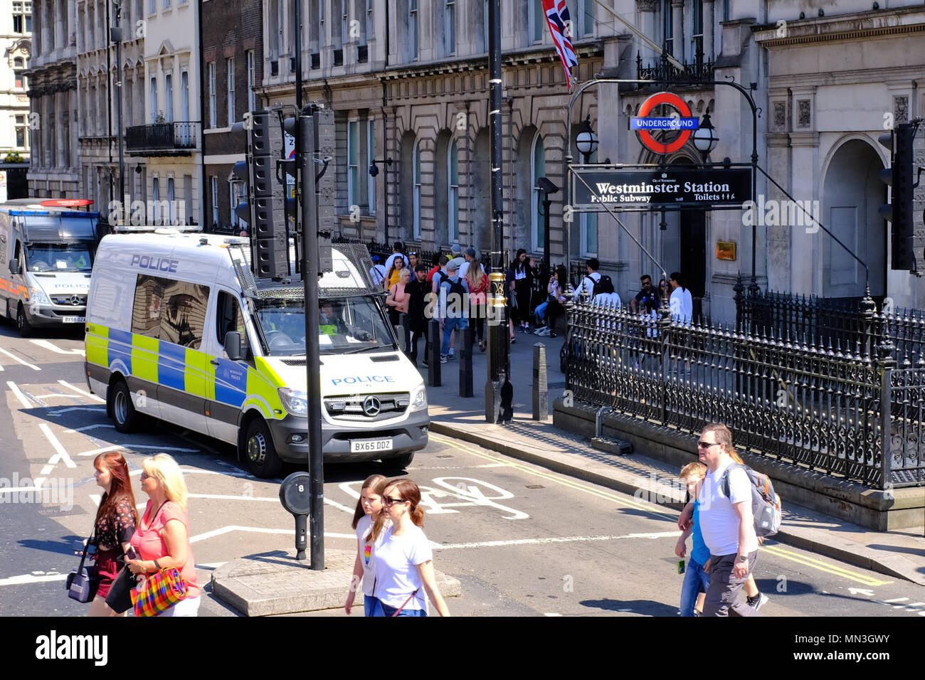 Westminster underground station whitehall hi-res stock photography and ...