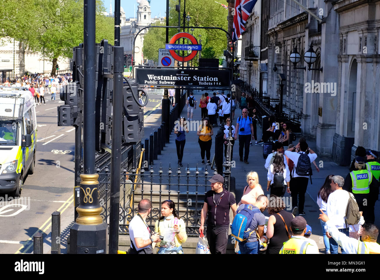 Westminster underground station whitehall hi-res stock photography and ...