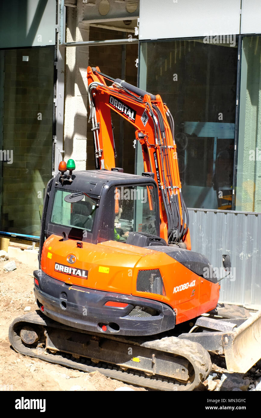 Construction digger on York Road London Stock Photo - Alamy