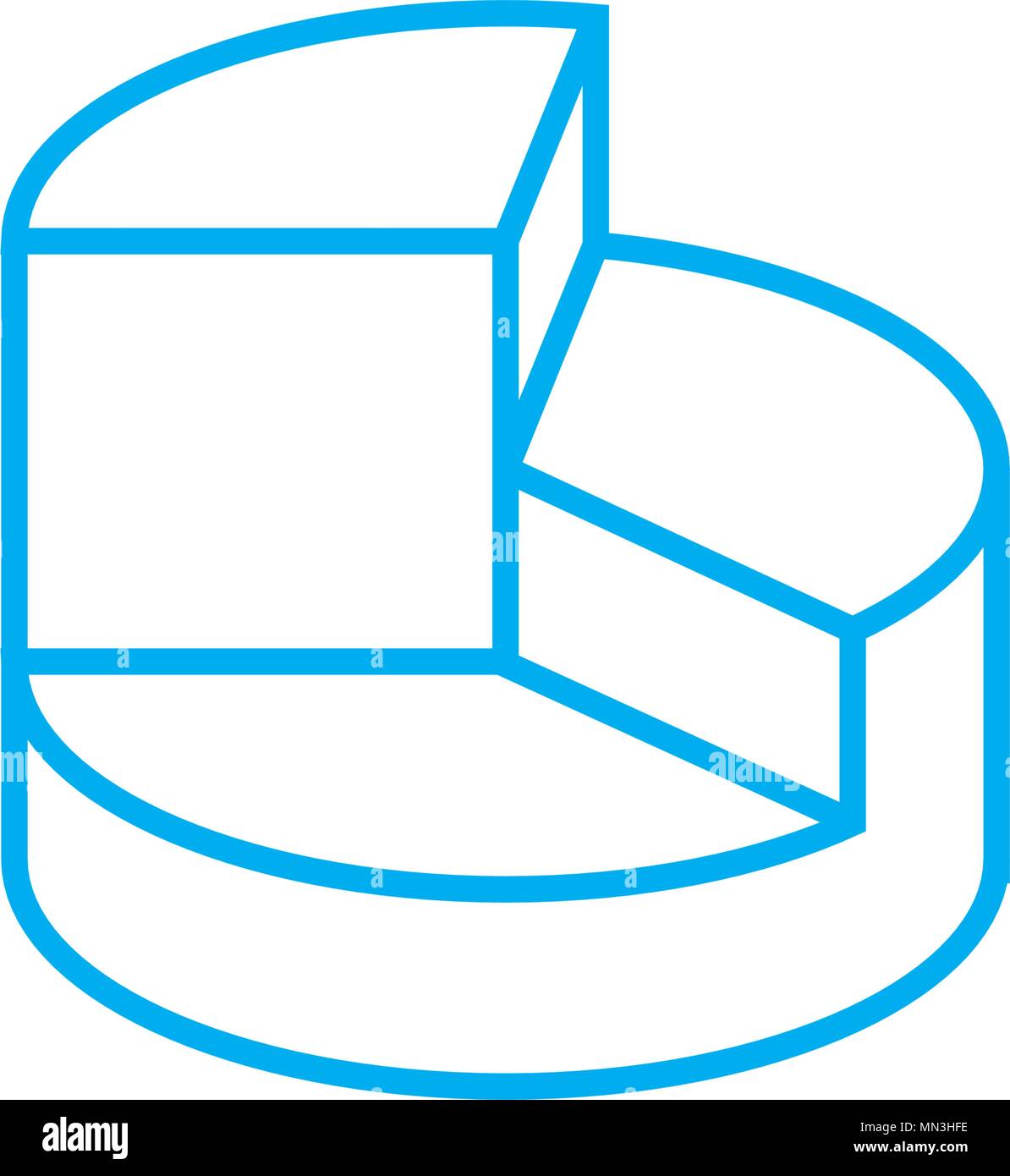 3d Diagram Vector Thin Line Stroke Icon 3d Diagram Outline Illustration Linear Sign Symbol