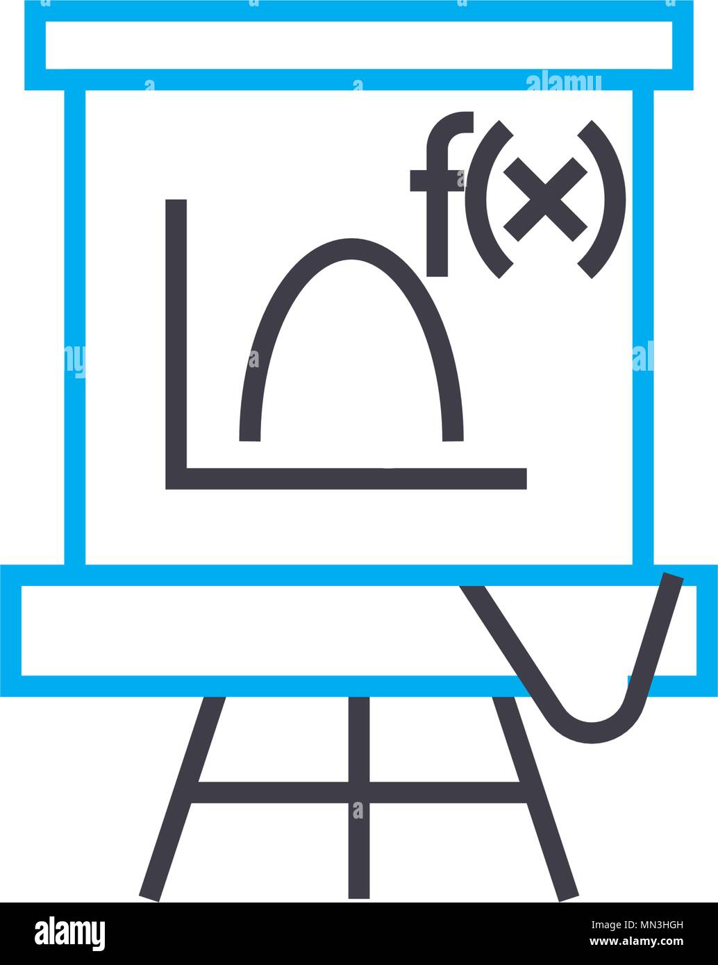 Algebraic function vector thin line stroke icon. Algebraic function ...