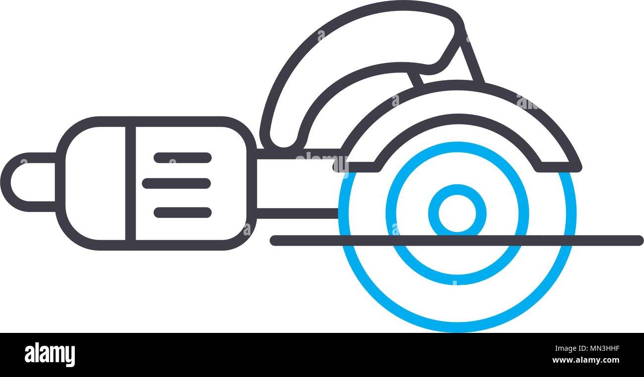 Angle grinder vector thin line stroke icon. Angle grinder outline ...