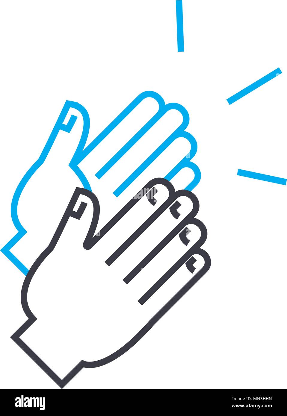 Applause vector thin line stroke icon. Applause outline illustration, linear sign, symbol ...