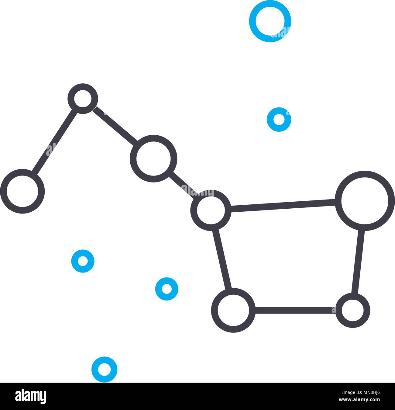 Astrological forecast vector thin line stroke icon. Astrological ...