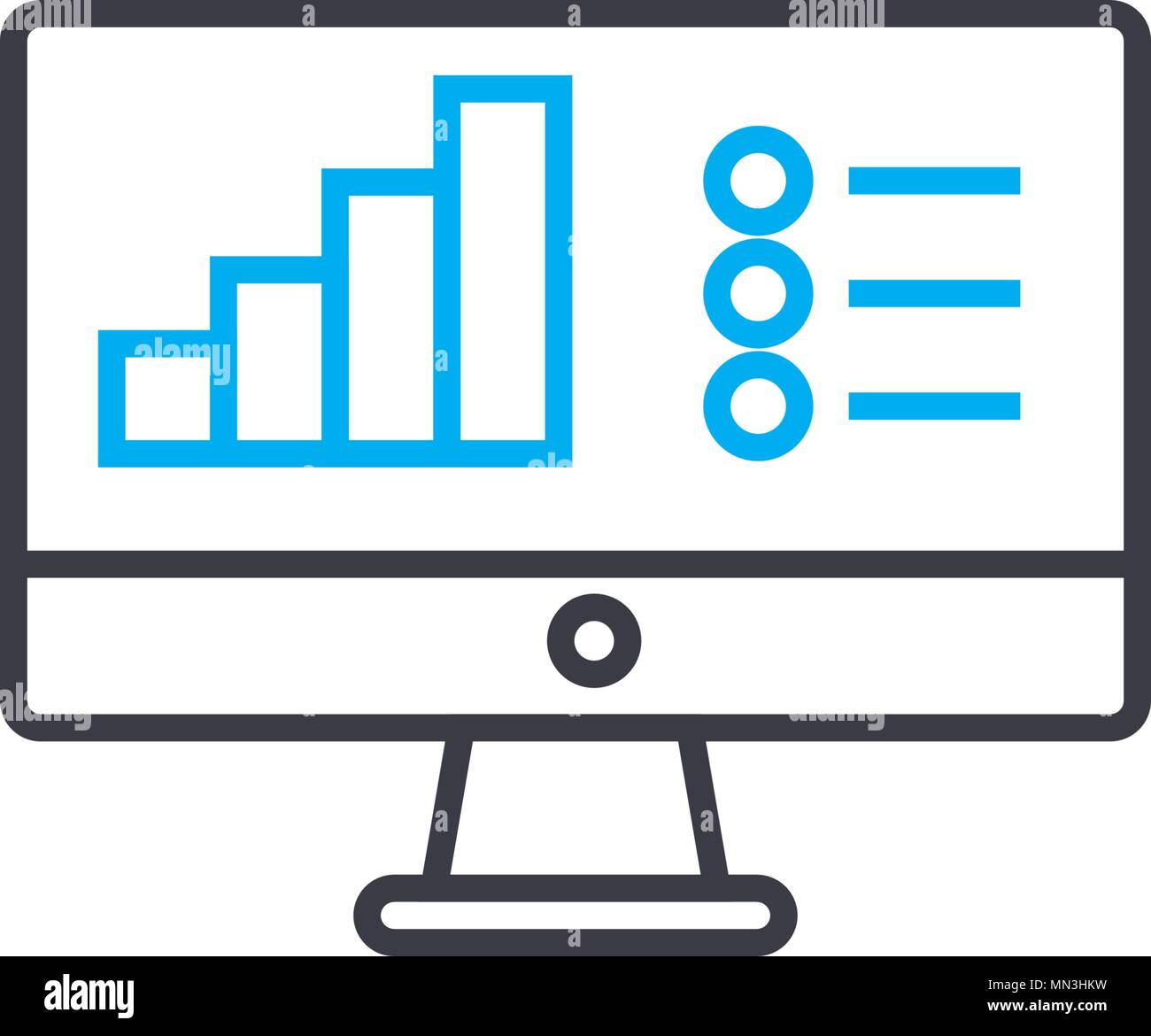 Bar chart legend vector thin line stroke icon. Bar chart legend outline ...