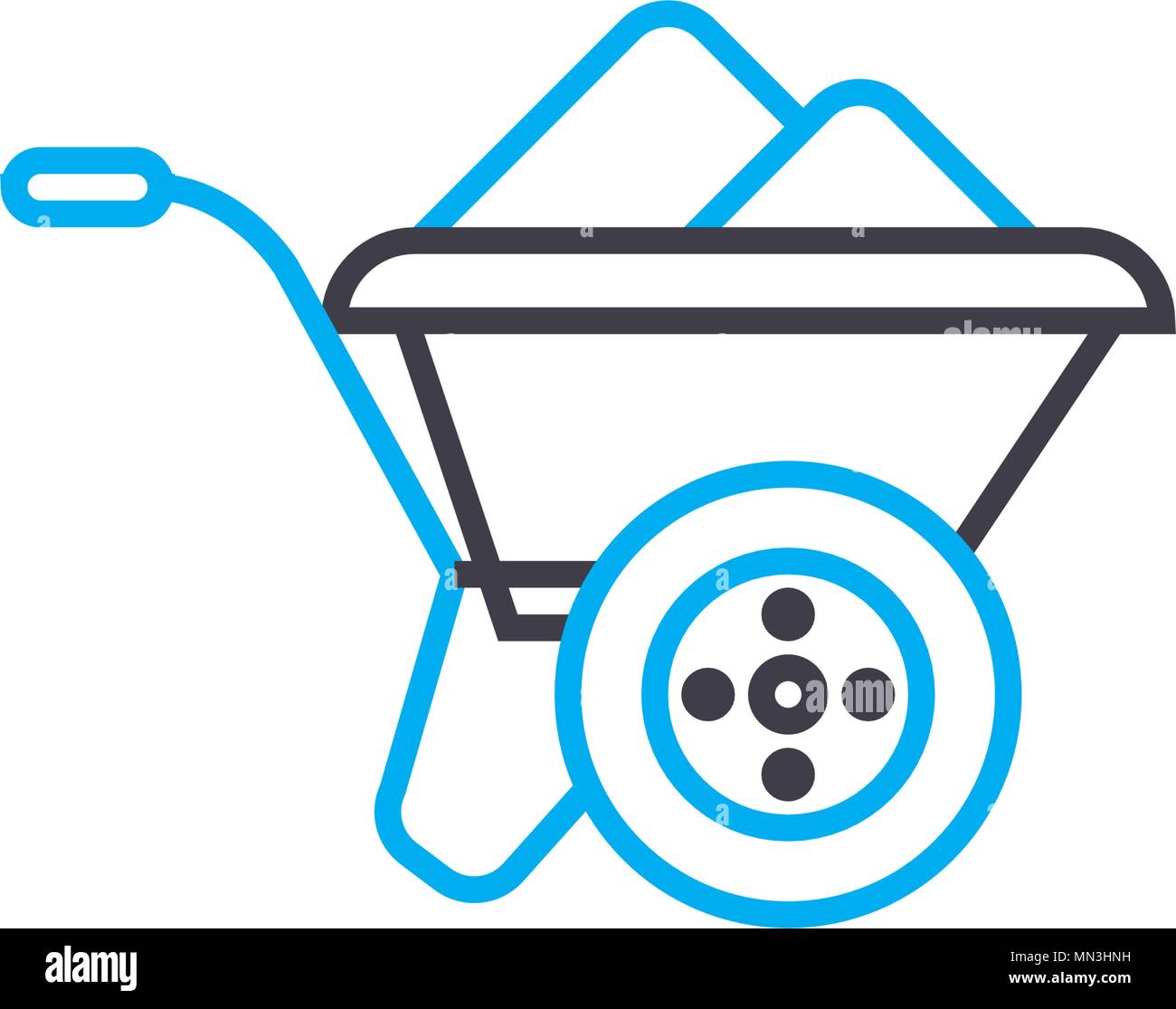 Building trolley vector thin line stroke icon. Building trolley outline ...